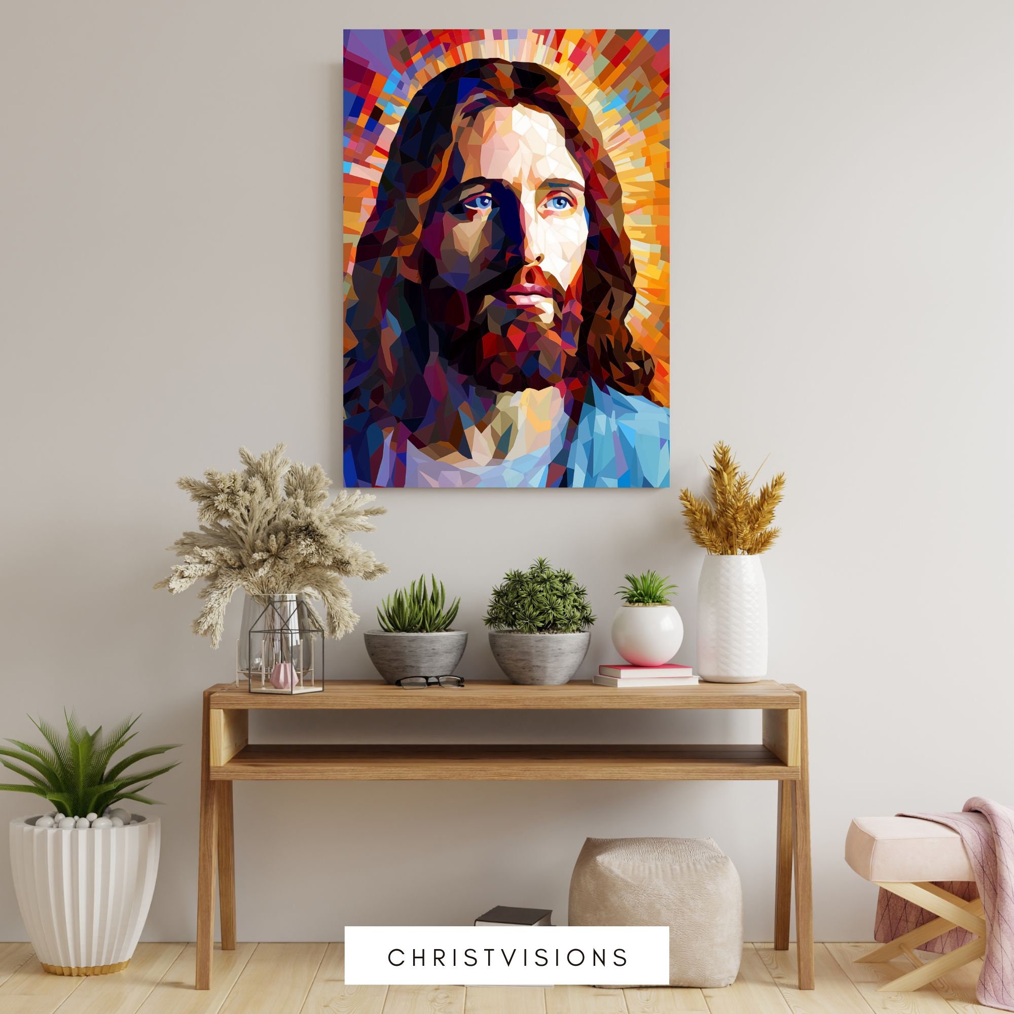 Rainbow Jesus Art Christian Printable Art - Etsy
