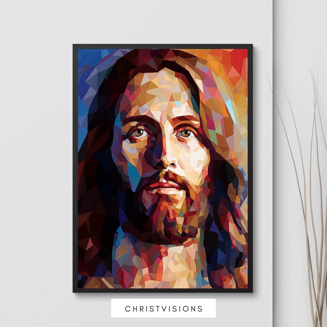 Modern Art Jesus Portrait - Contemporary Christian Poster Print ...