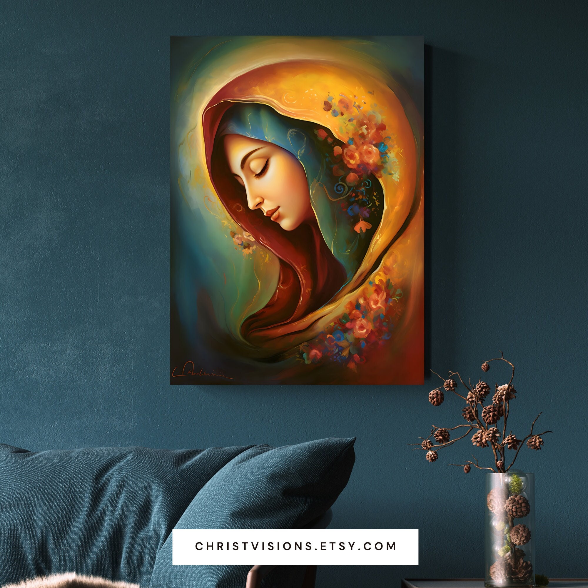 Holy Virgin Mary Art Print Virgin Mary Painting Prayer Painting ...