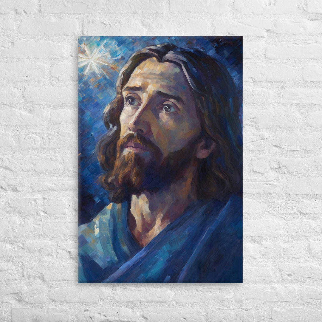 Van Gogh Style Jesus Portrait Print on Canvas Jesus Art Jesus Painting ...