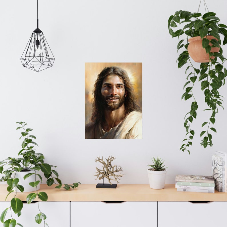 Smiling Jesus Digital Art | Jesus Smiling | Printable Jesus Poster ...