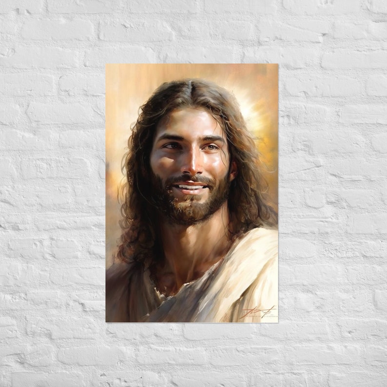 Jesus Smiling Art Print Jesus Artwork Jesus Print Jesus Portrait Jesus ...