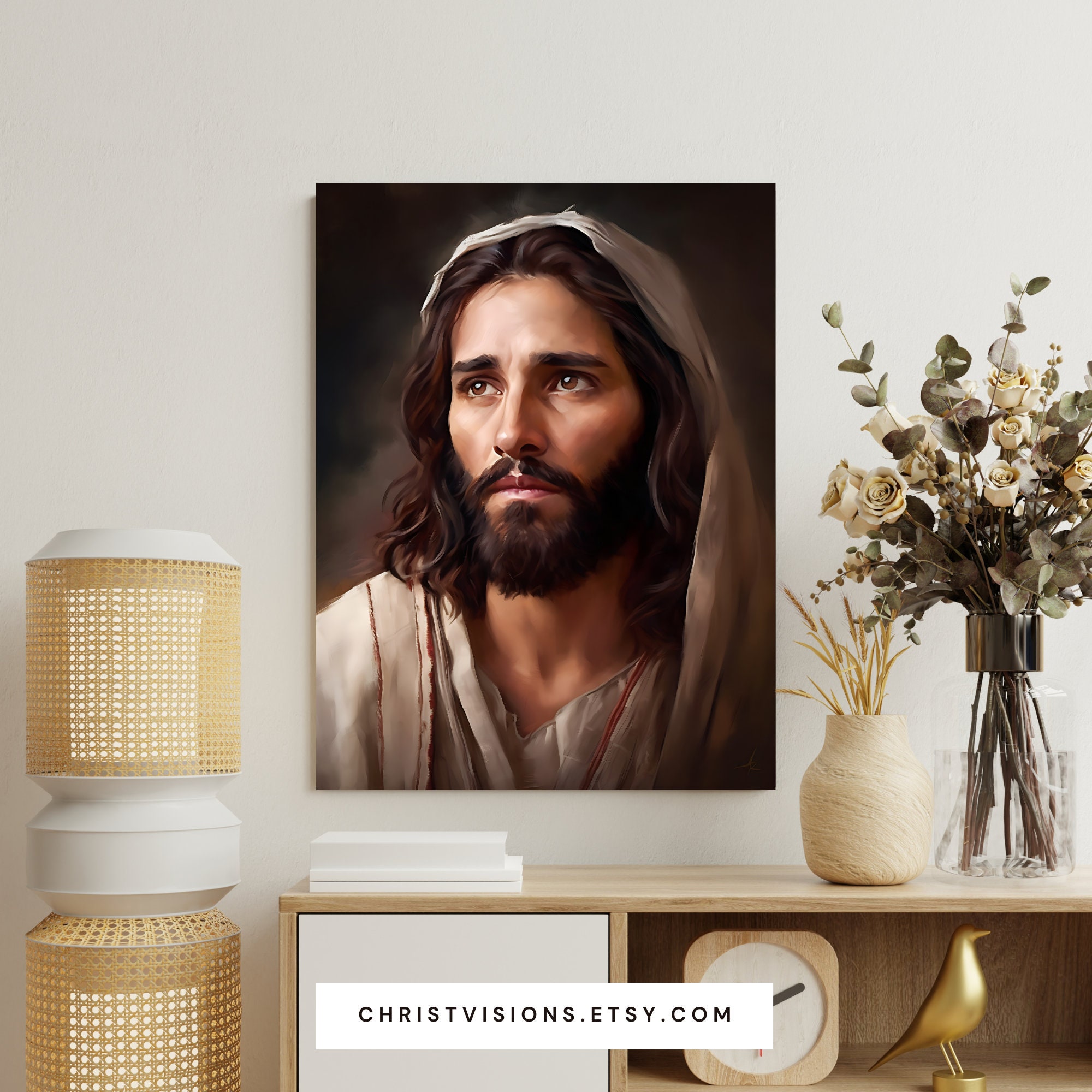 Digital Jesus Painting Printable Jesus Art Jesus Print Christ Portrait ...