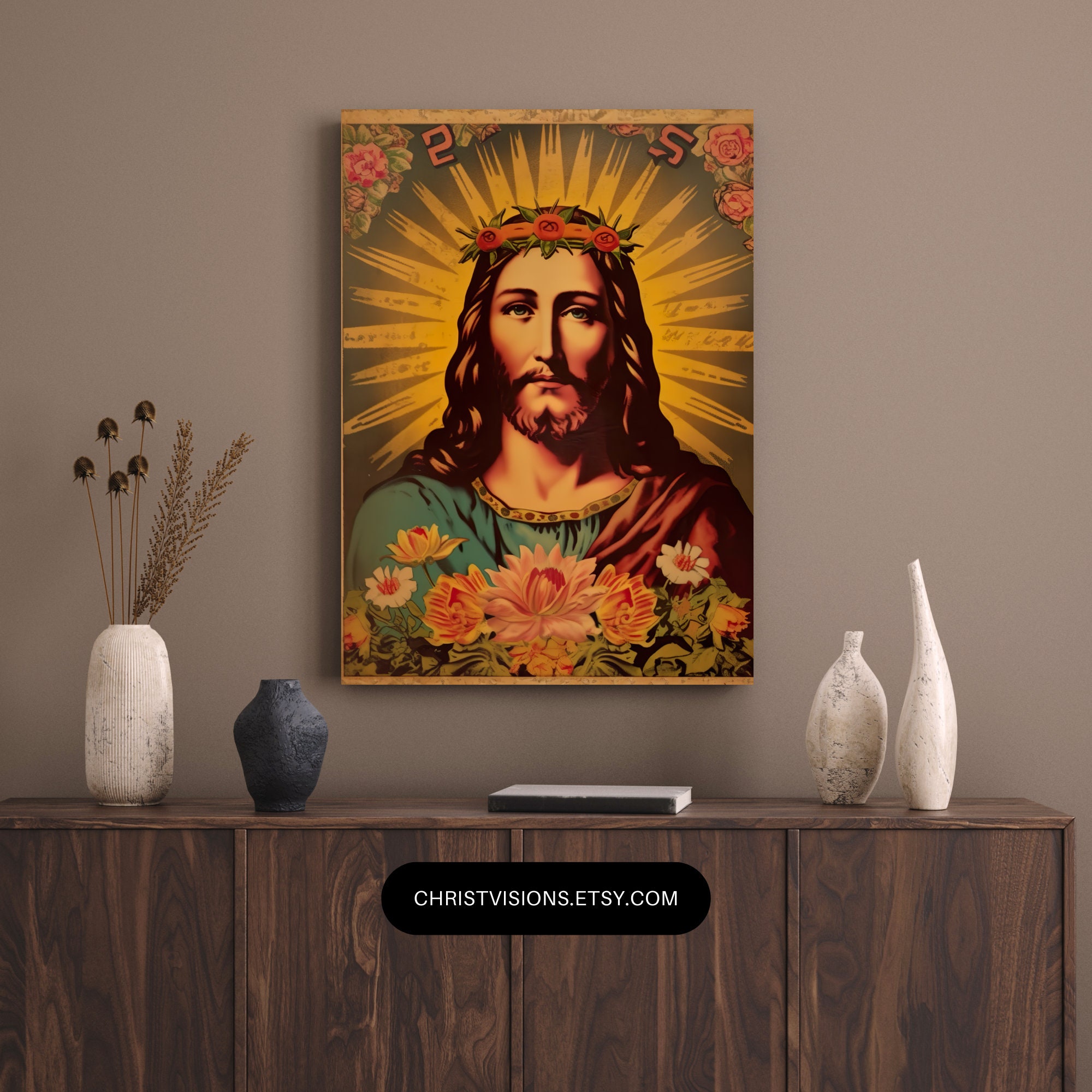 Jesus Art Retro Poster Jesus Print Retro Art Jesus - Etsy
