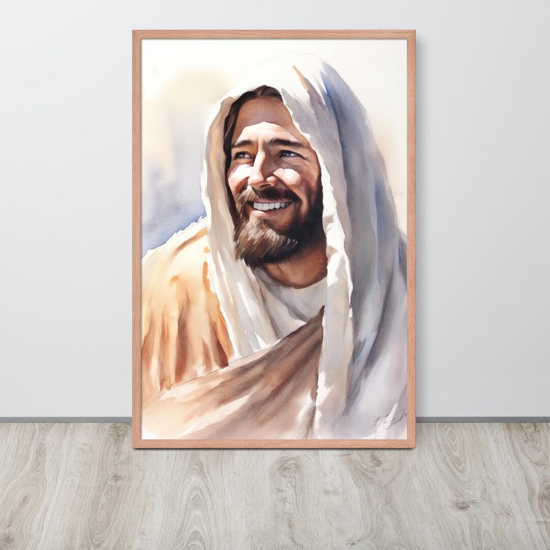 Smiling Jesus Christian Art Print Rabbi Jesus Art Bible Art Jesus ...