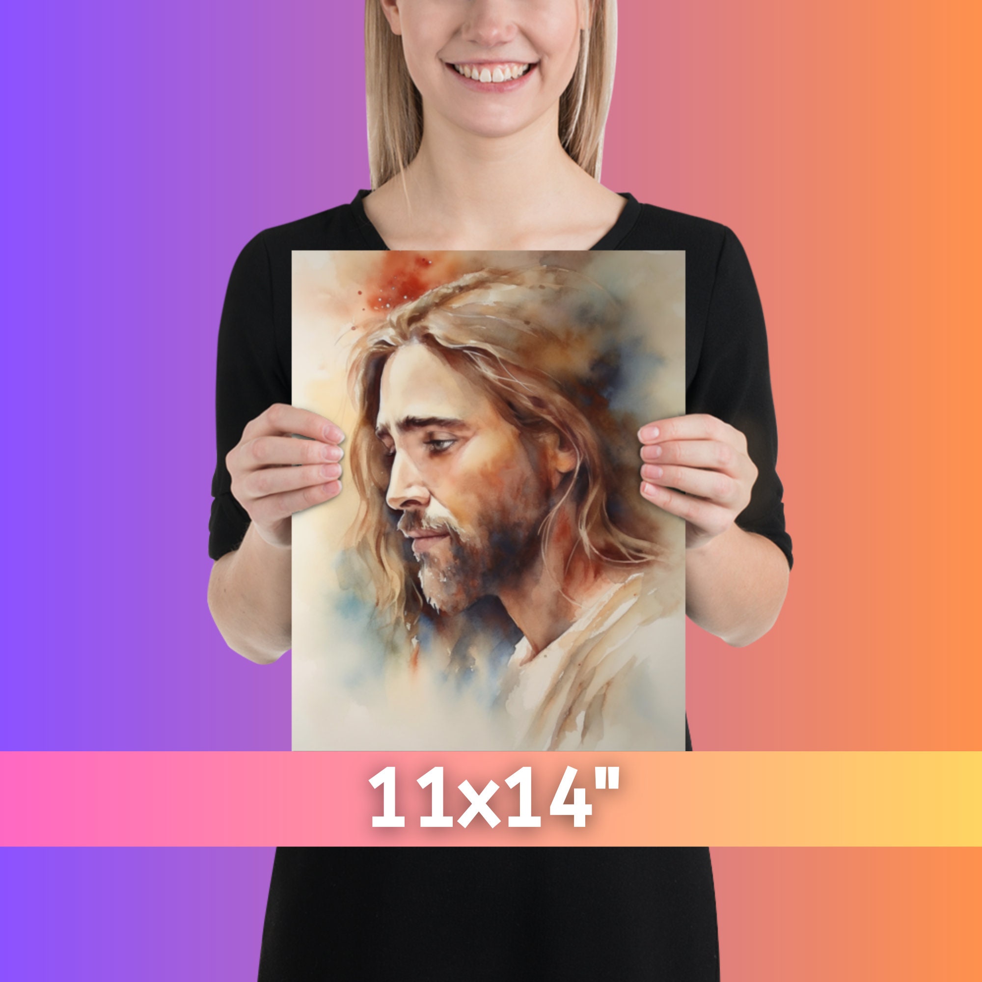 Yeshua Jesus Watercolor Jesus Art Print Jesus Painting Bible Art Jesus ...