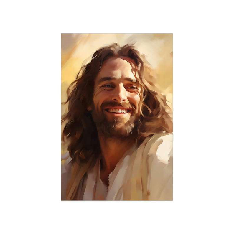 Smiling Jesus Art Print Laughing Jesus Wall Art Jesus Smiling Jesus ...