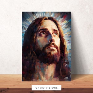 Jesus Christ Mosaic Printable Christian Art | Digital Bible Art ...