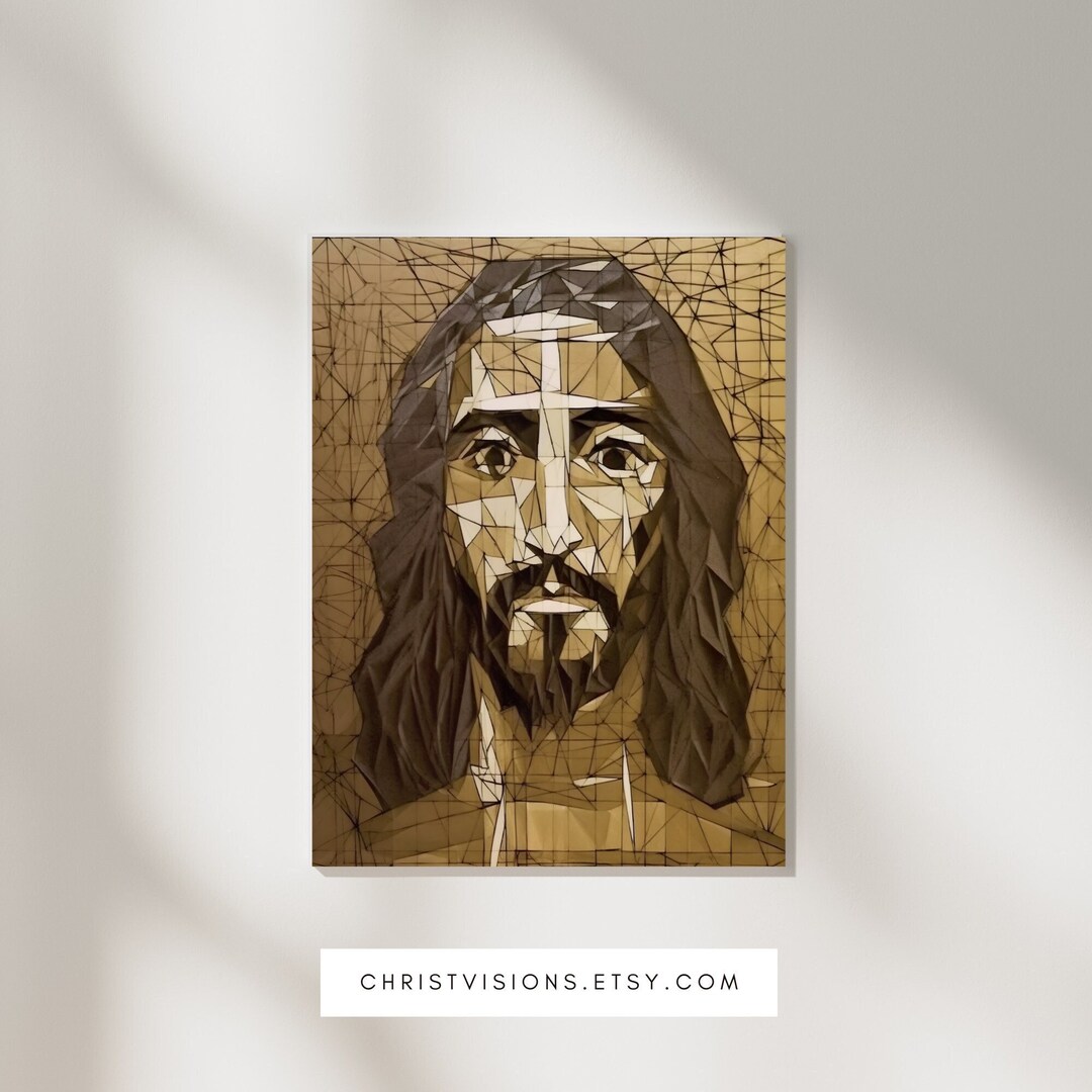 Minimalist Jesus Christ Abstract Art Print | Midcentury Modern ...