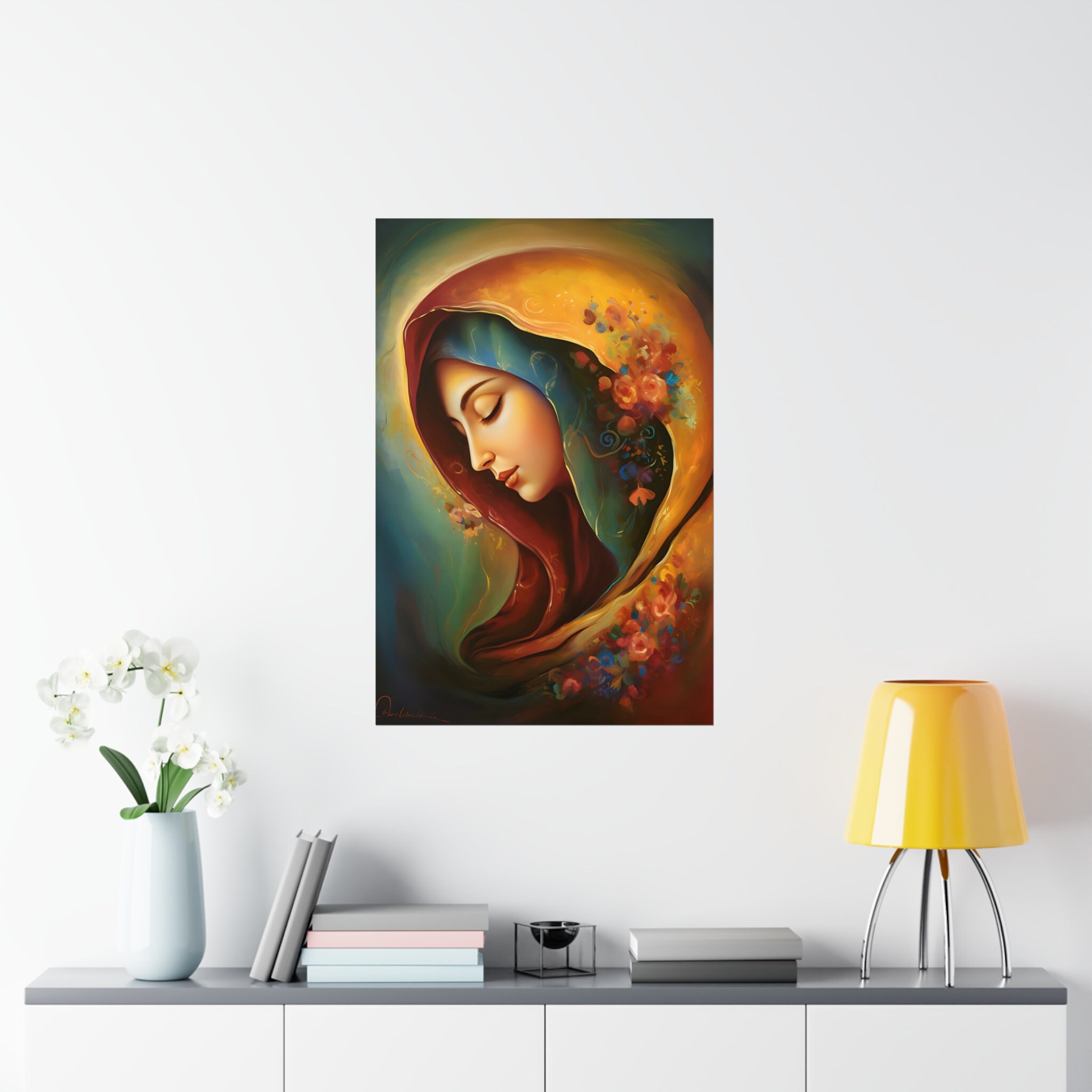 Holy Virgin Mary Art Print Virgin Mary Painting Prayer Painting ...