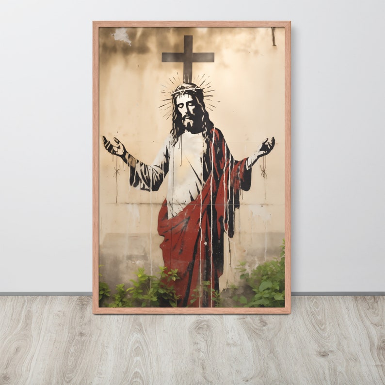 Modern Jesus Christ Street Art Poster - Unique Christian Wall Decor ...