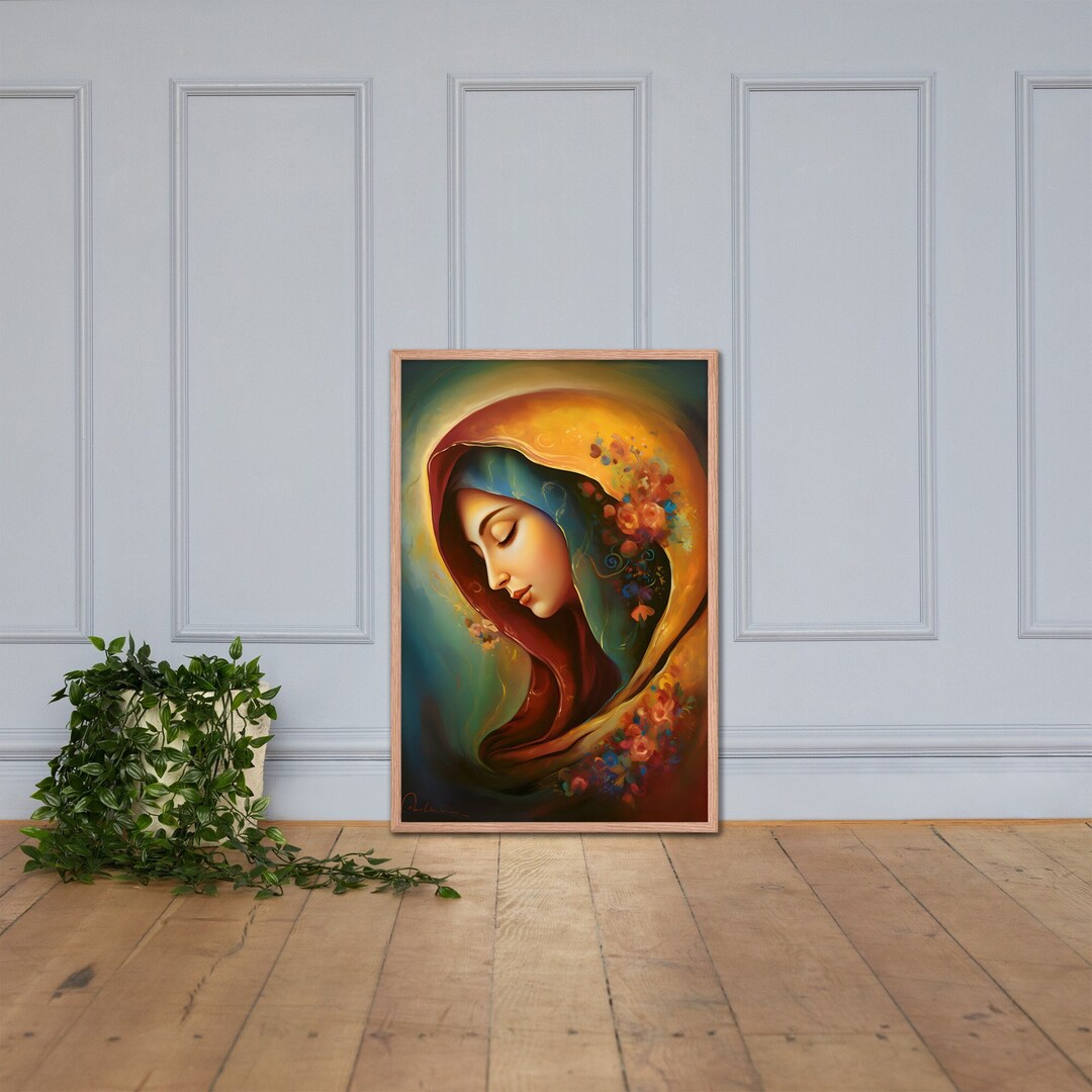 Virgin Mary Framed Catholic Wall Art Virgin Mary Art - Etsy