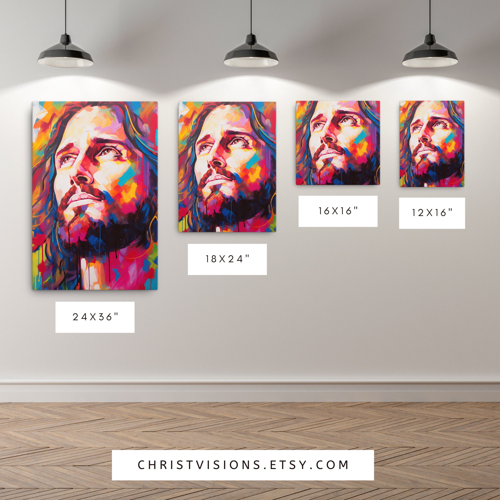 Abstract Jesus Art Christian Canvas Print Modern Art Jesus Jesus Modern ...