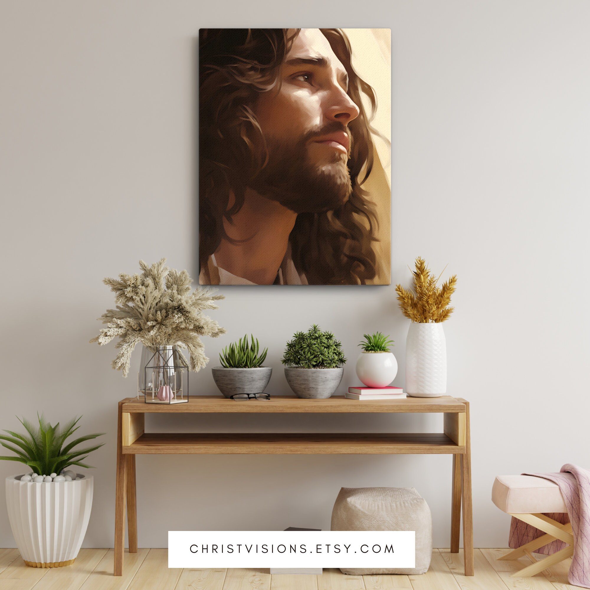 Christ's Grace Jesus Canvas Print Jesus Art Print Jesus Christ Print Jesus Portrait Christian ...