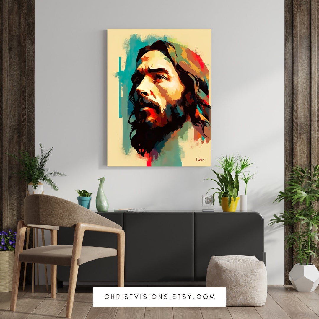 Midcentury Modern Jesus Portrait Jesus Wall Art Jesus Art Print ...