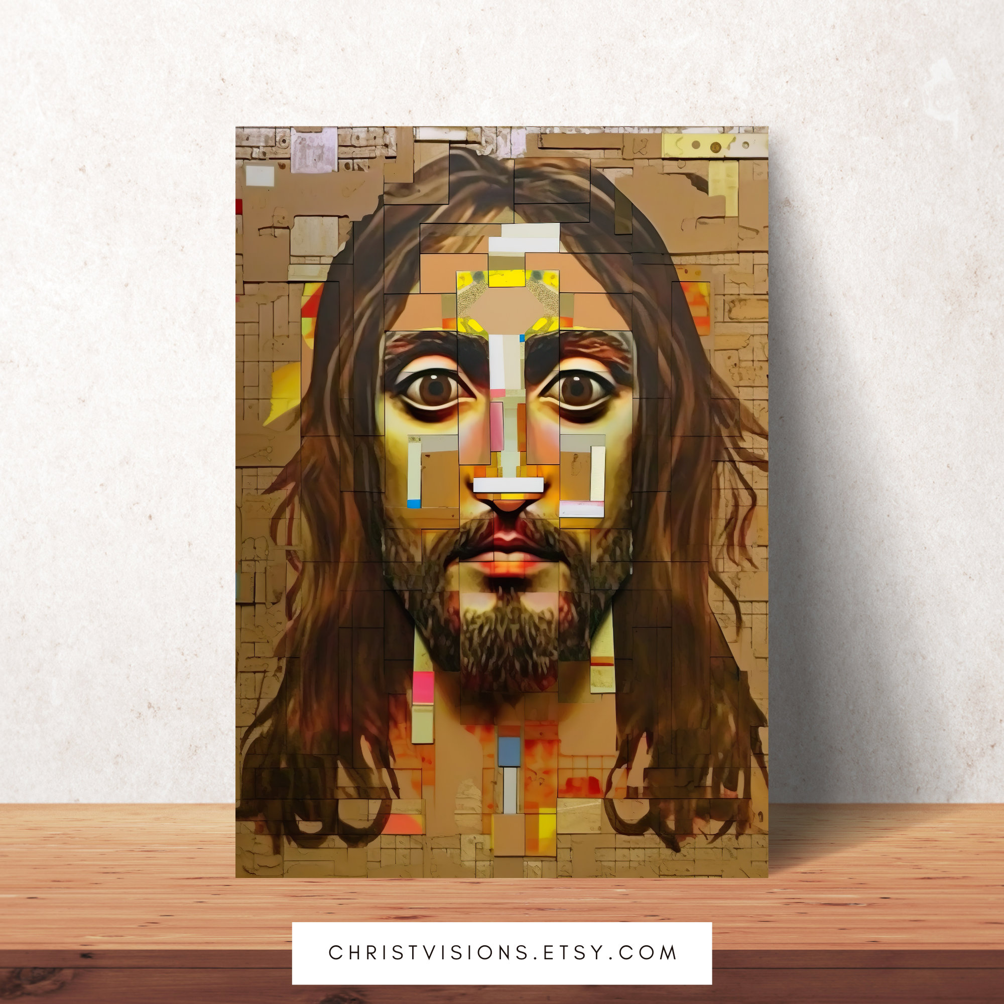 Abstract Jesus Printable Poster Midcentury Modern Art Christian ...
