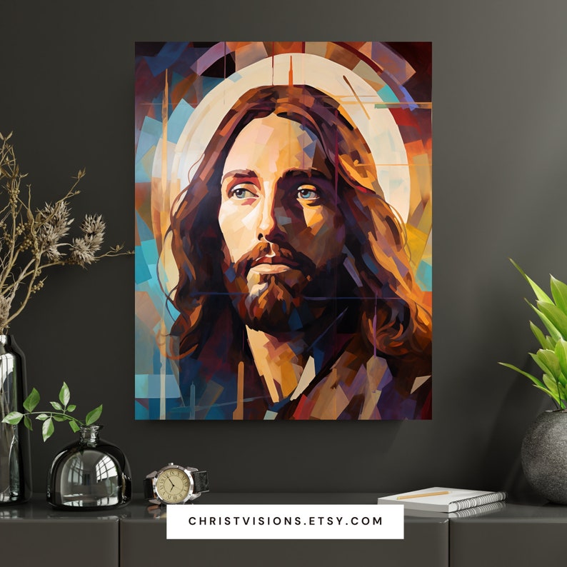 Jesús Art Déco Impresión Cristiana / Jesús Arte de la pared / Cartel de ...