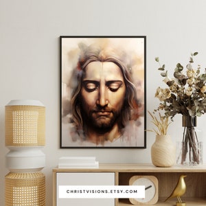 Portrait of Jesus Praying - Catholic Wall Art & Baptism Gift | Catholic ...