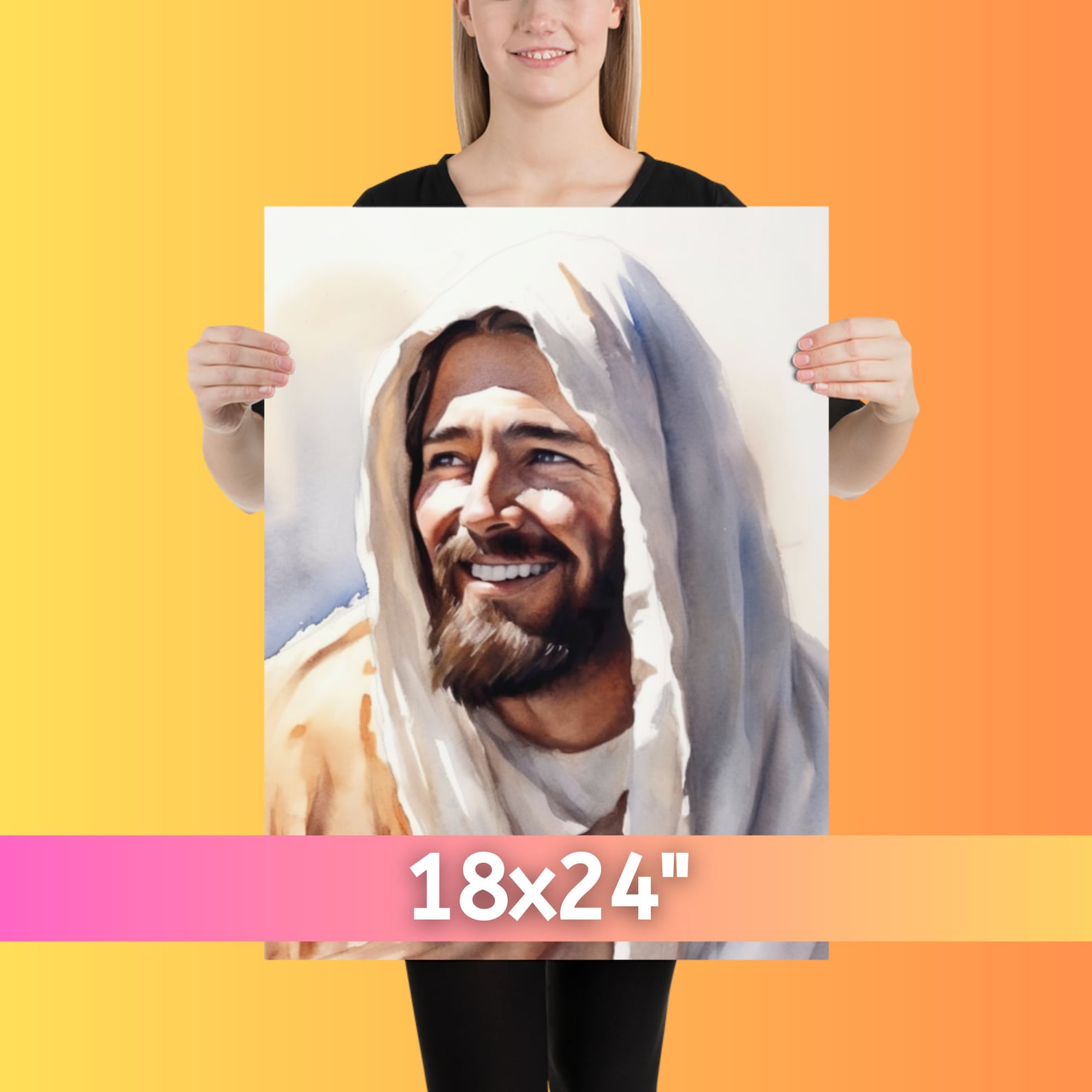 Smiling Jesus Art Print Jesus Watercolor Painting Jesus Smiling ...