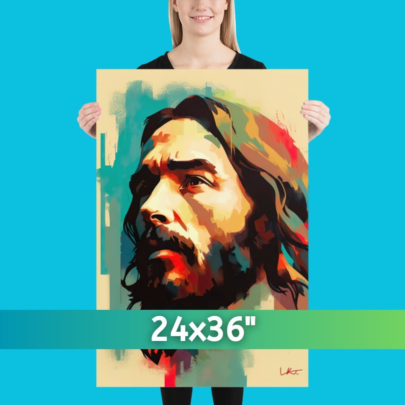 Midcentury Modern Jesus Portrait Jesus Wall Art Jesus Art Print ...