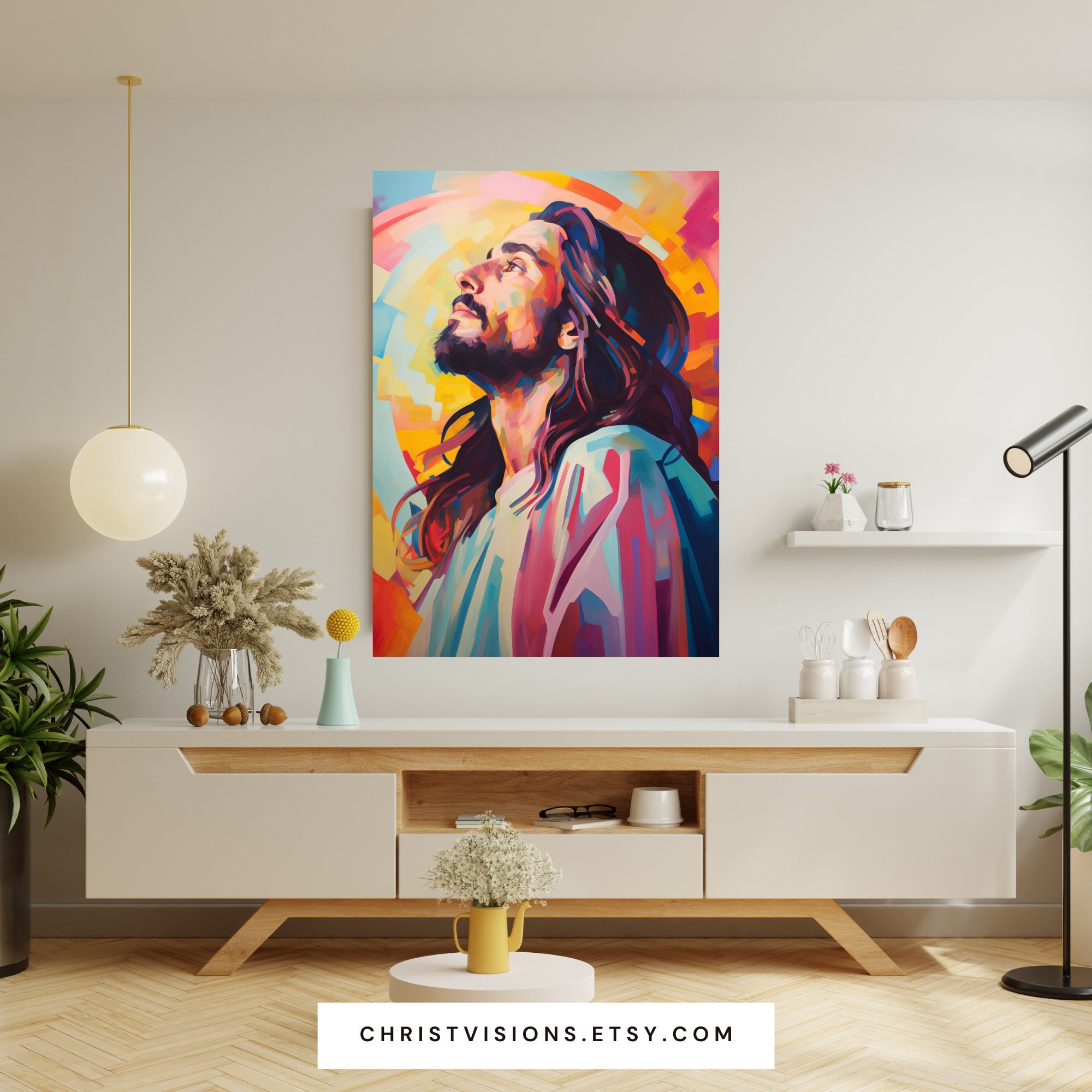 Colorful Modern Christian Art Jesus Print Jesus Art Print Christ Art ...