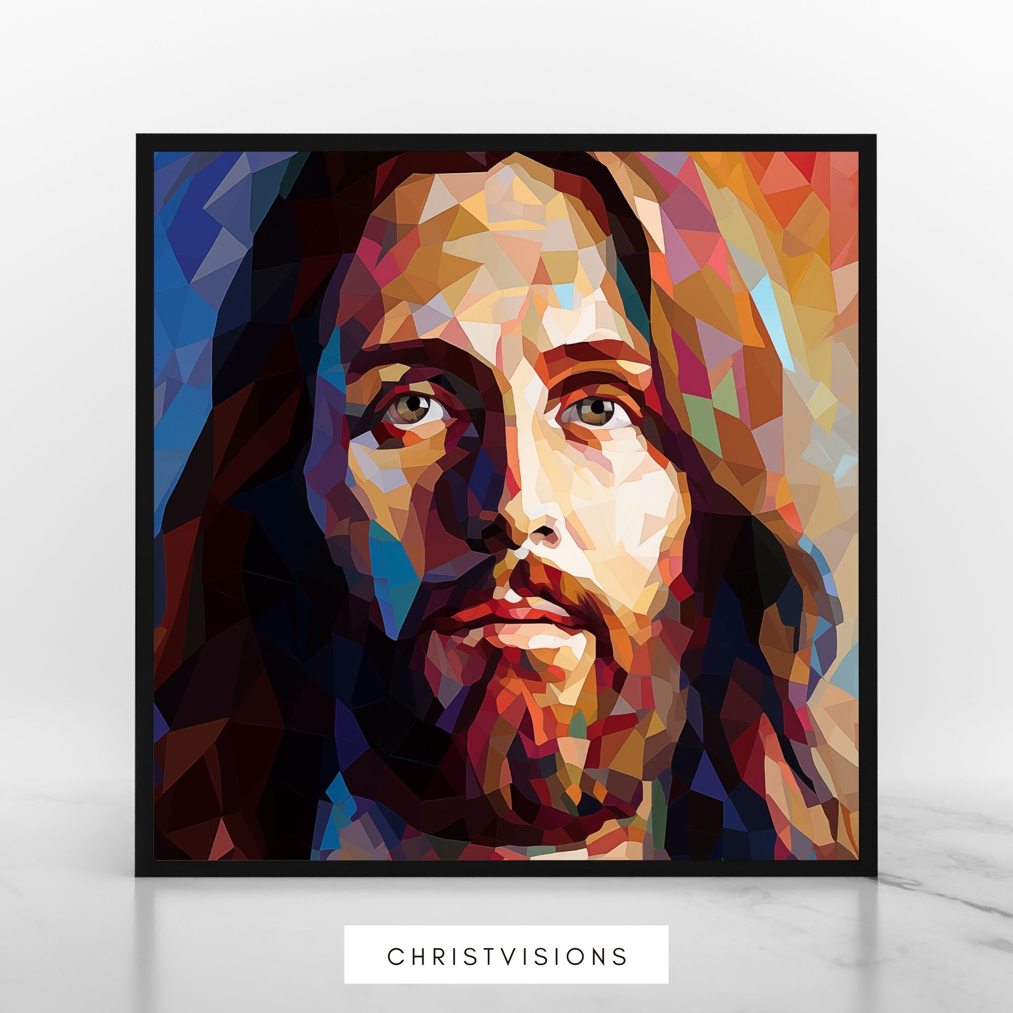 Framed Christian Modern Art Jesus Portrait Print Jesus - Etsy