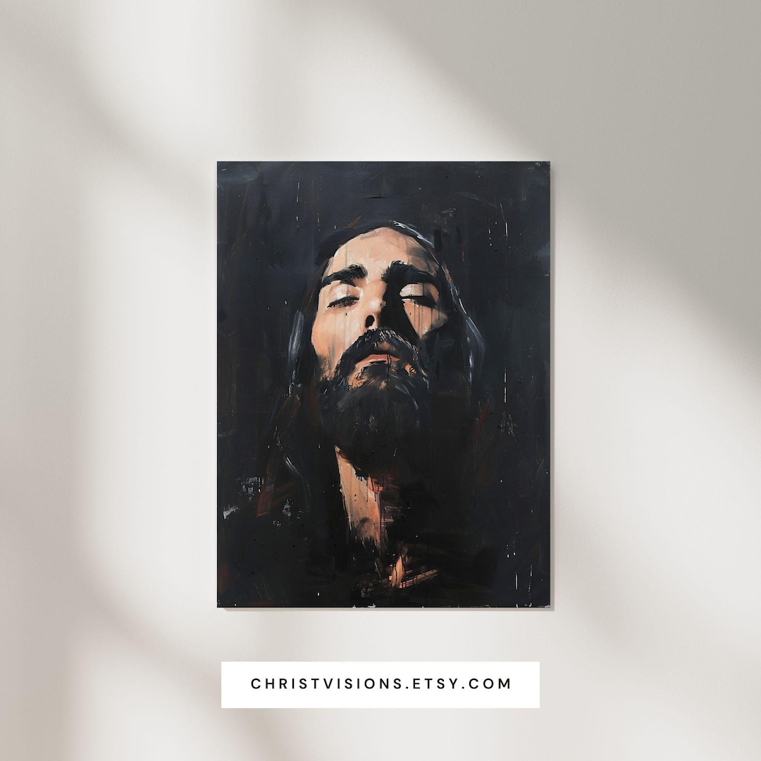 Midcentury Modern Jesus Christ Portrait: Digital Christian Artwork ...