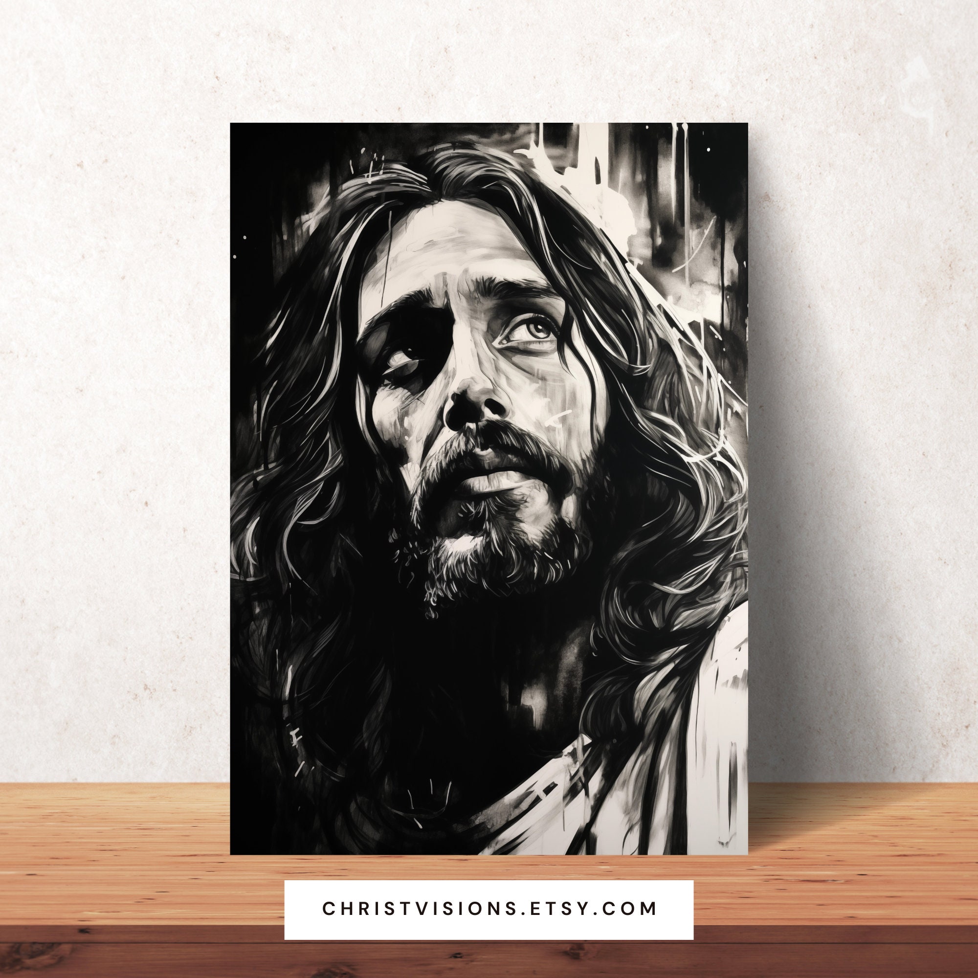 Jesus Drawing Printable Christian Digital Art Jesus Picture Jesus ...