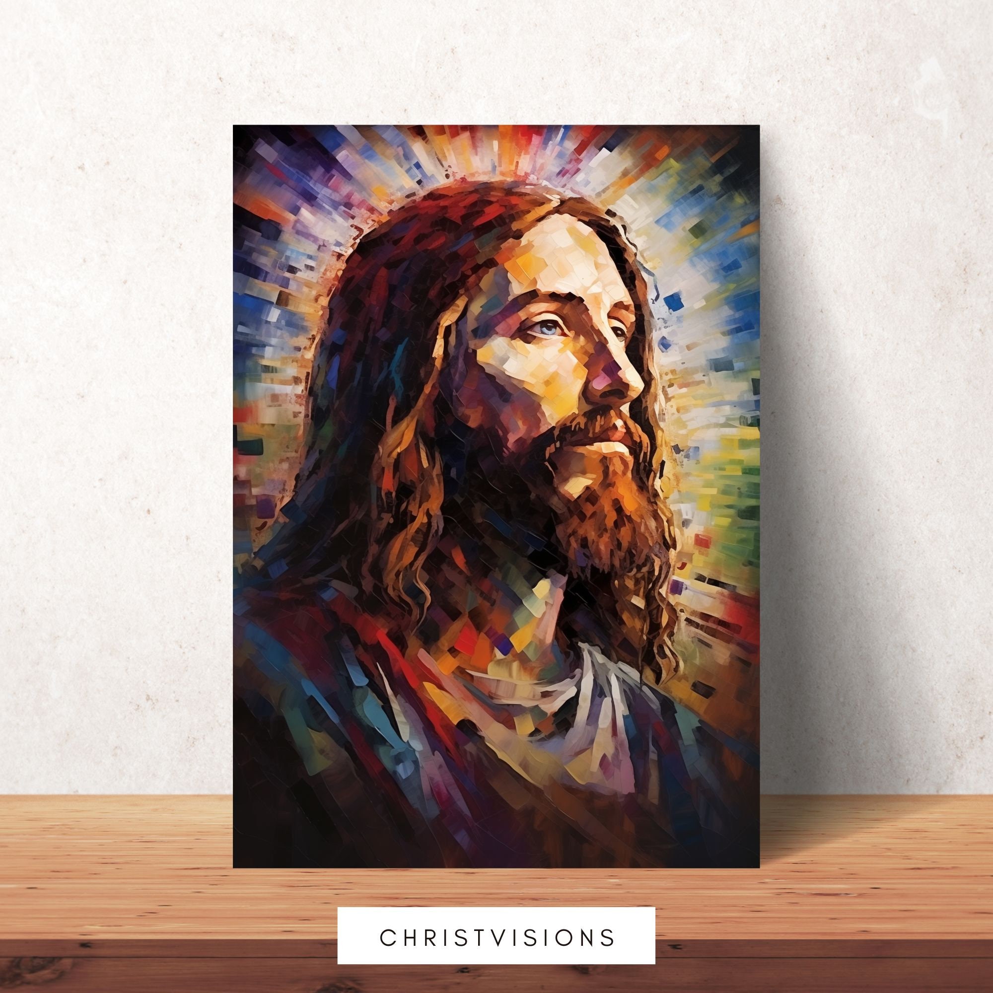 Rainbow Christ Digital Christian Art Print Printable Bible Art - Etsy