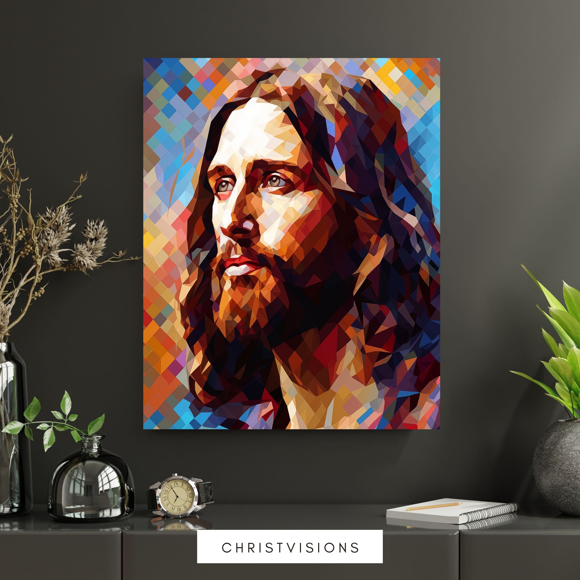 Colorful Jesus Christ Digital Painting Printable Christain Art ...