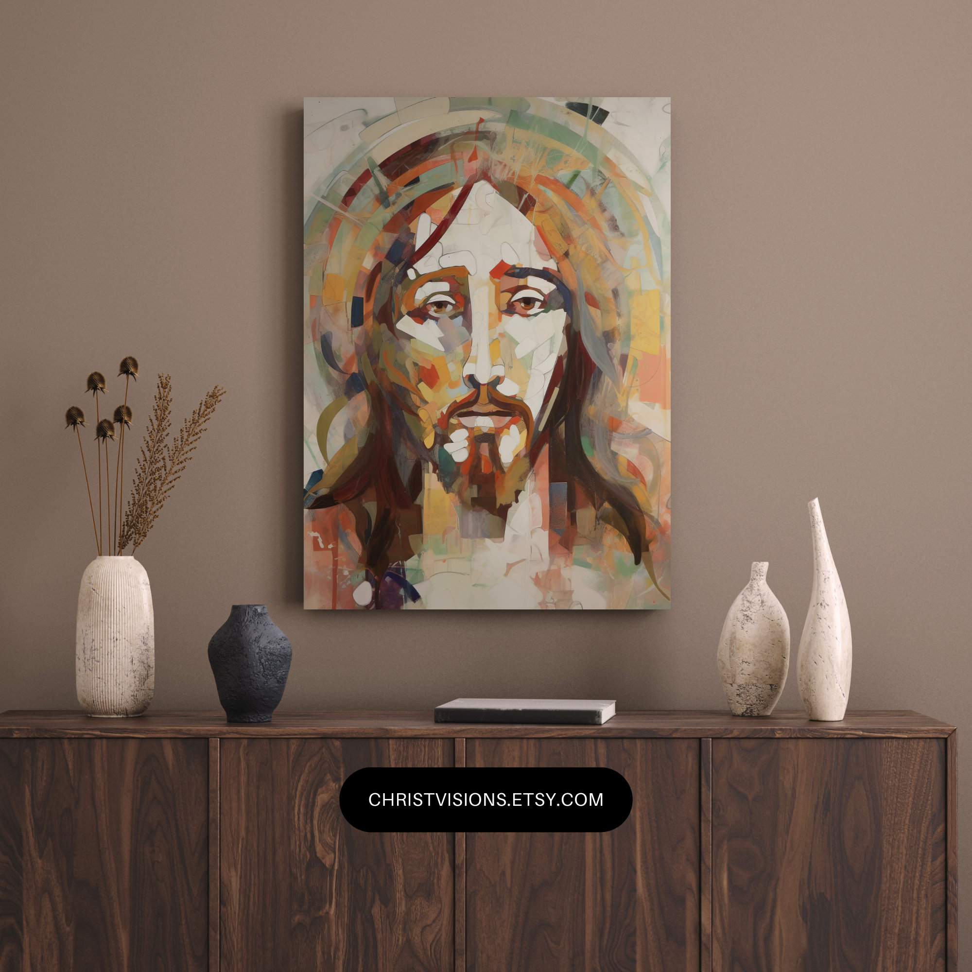 Abstract Jesus Christ Digital Art Printable Christian Wall Art Jesus ...