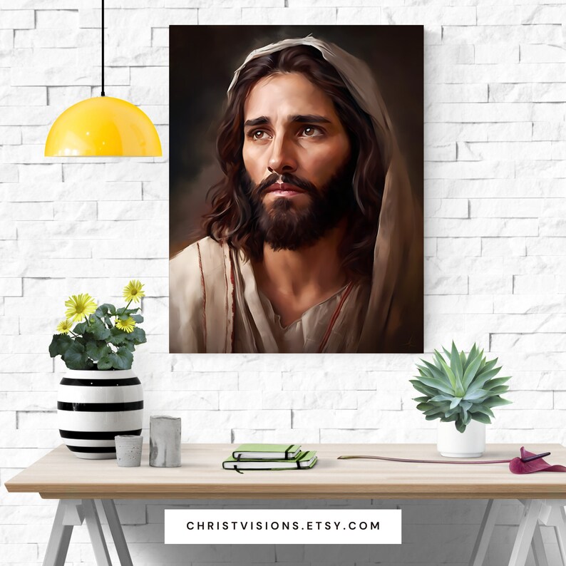 Digital Jesus Painting Printable Jesus Art Jesus Print Christ Portrait ...