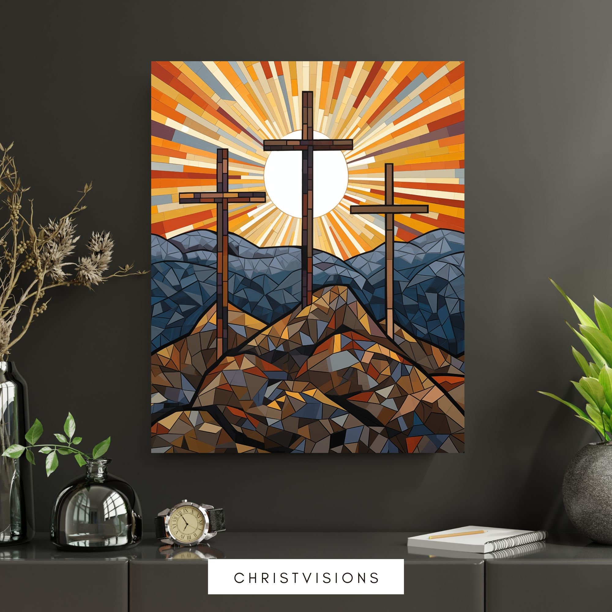 Colorful Saved Calvary Christian Cross of Jesus Printable Art - Digital ...