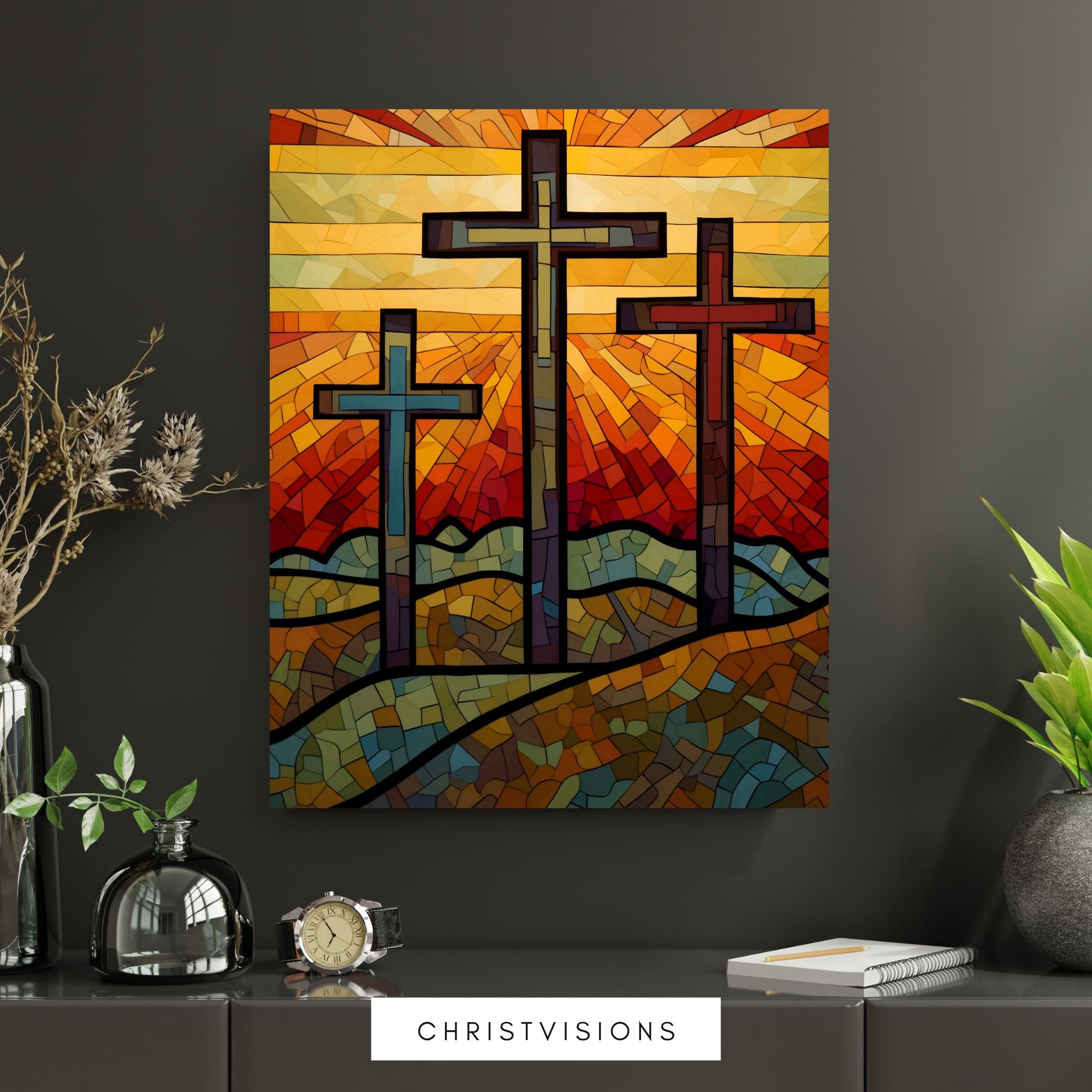 Christian Cross Digital Art Print Christian Printables Jesus Cross Art ...