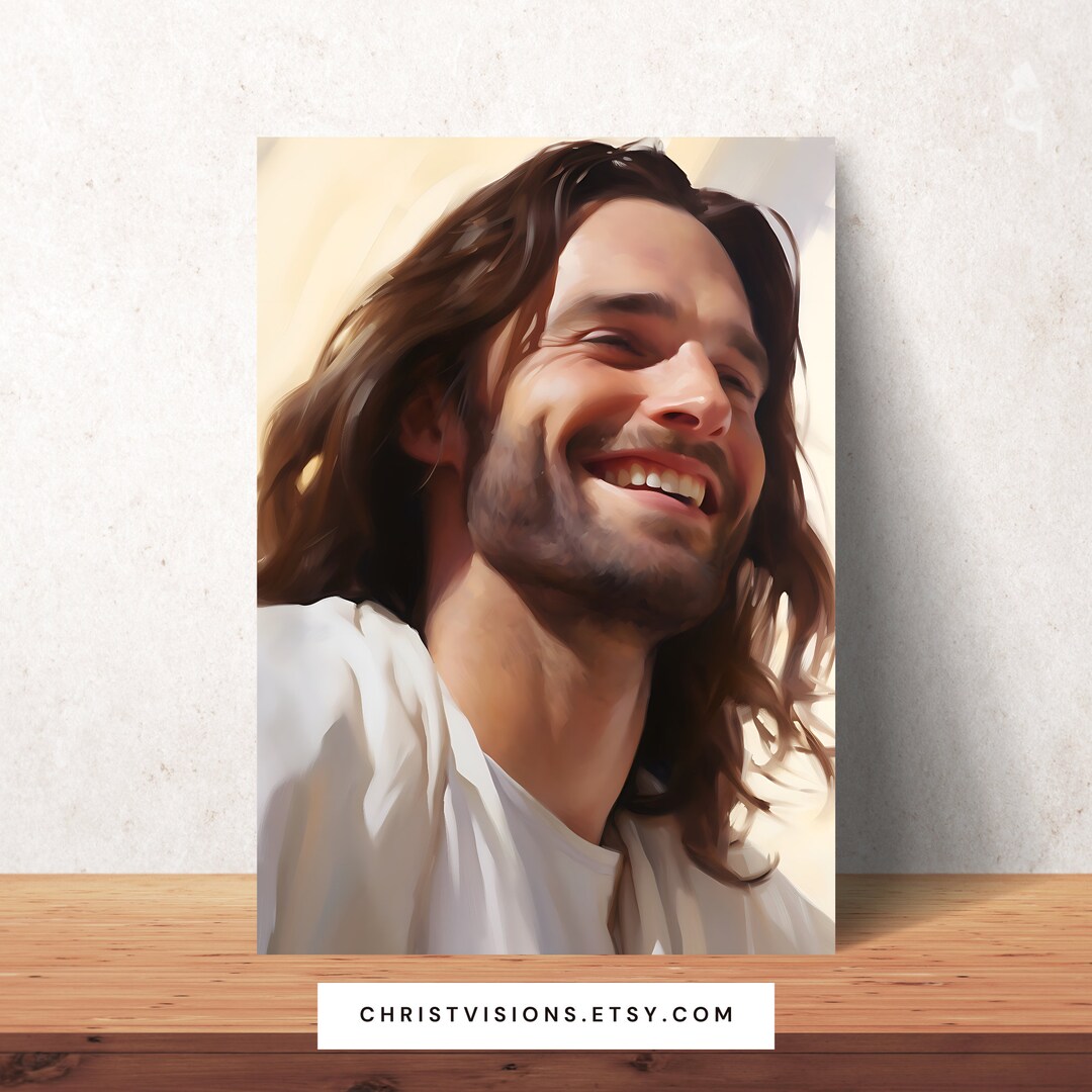 Jesus Smiling Digital Print | Jesus Print | Printable Jesus Art | Jesus ...