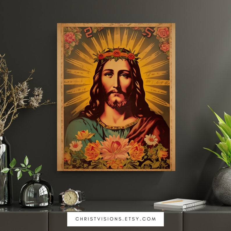 Jesus Art Retro Poster Jesus Print Retro Art Jesus - Etsy