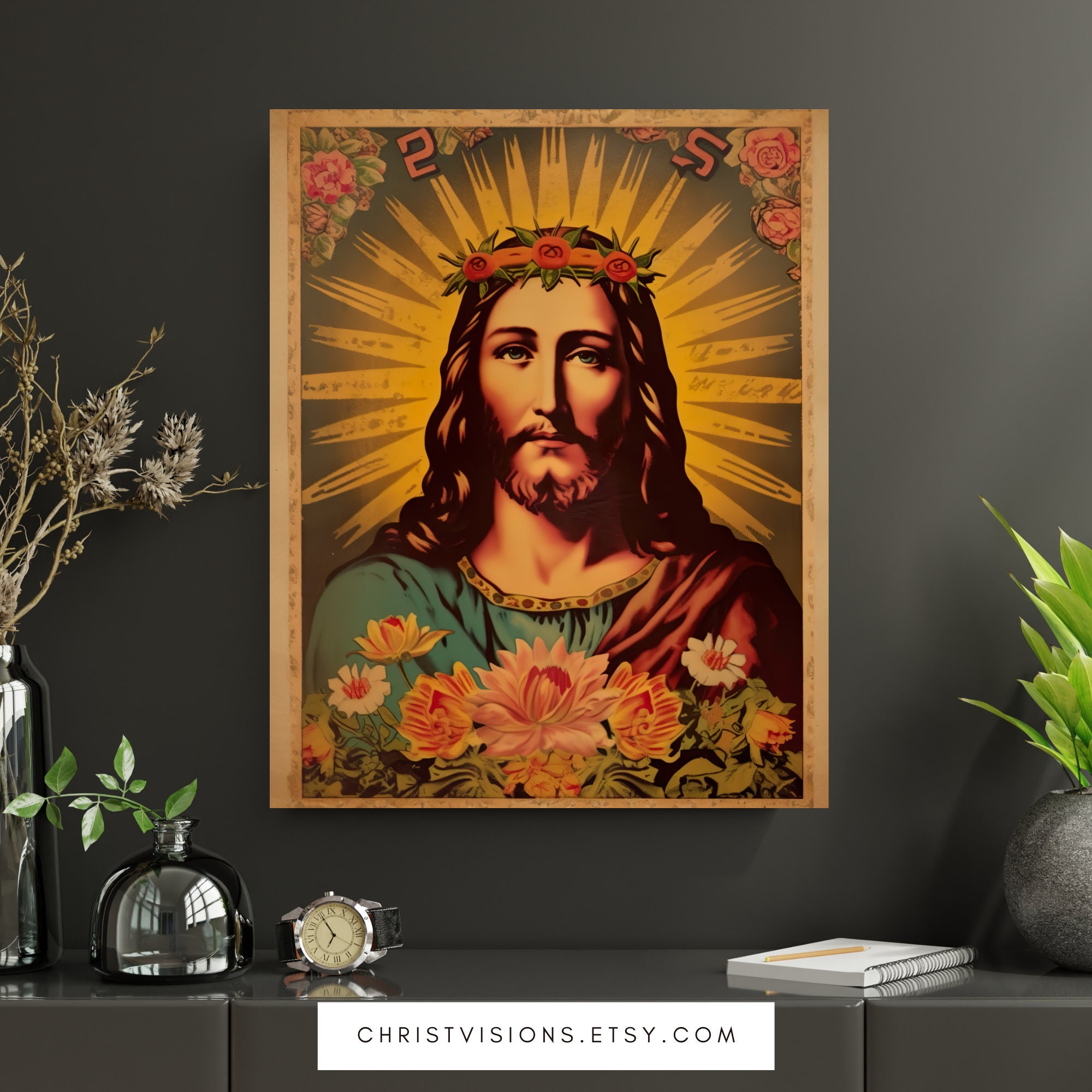 Jesus Art Retro Poster Jesus Print Retro Art Jesus - Etsy