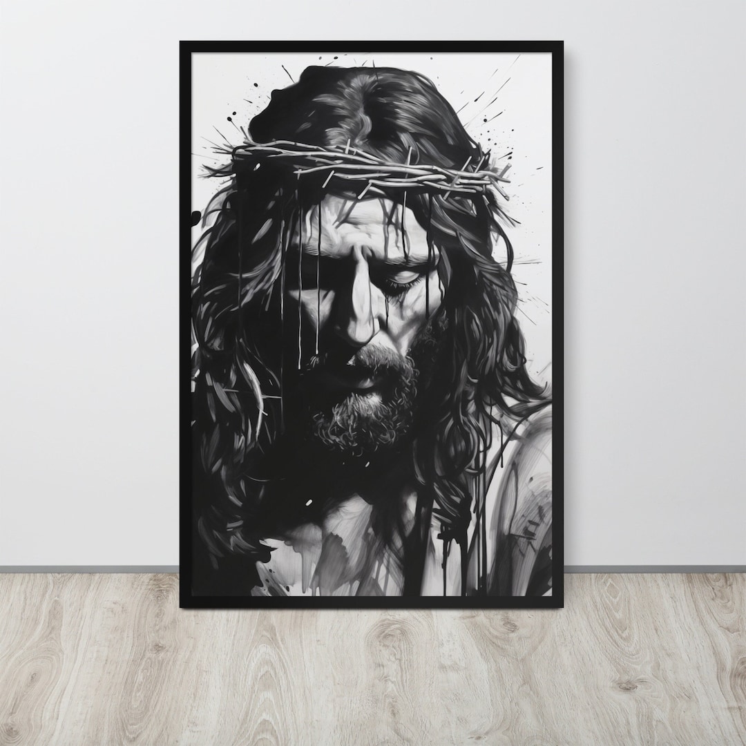 Passion of Christ, Black & White Christian Art Print - Catholic Wall ...