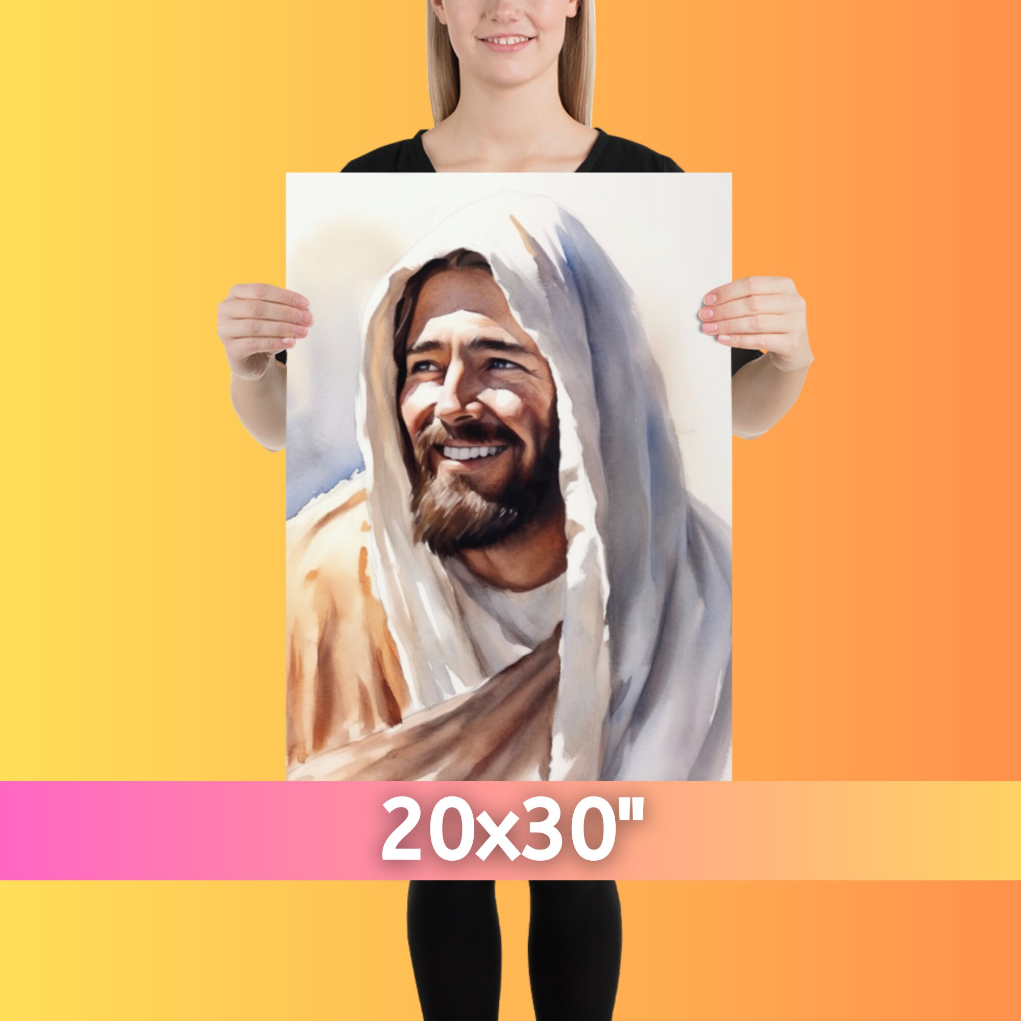 Smiling Jesus Art Print Jesus Watercolor Painting Jesus Smiling ...