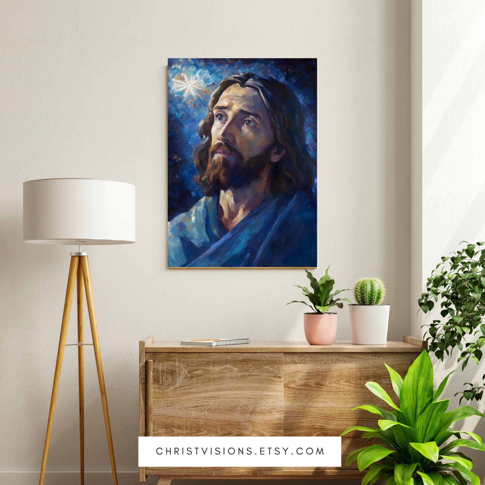 Vincent Van Gogh Style Jesus Art Print Jesus Artwork Jesus Print Jesus ...