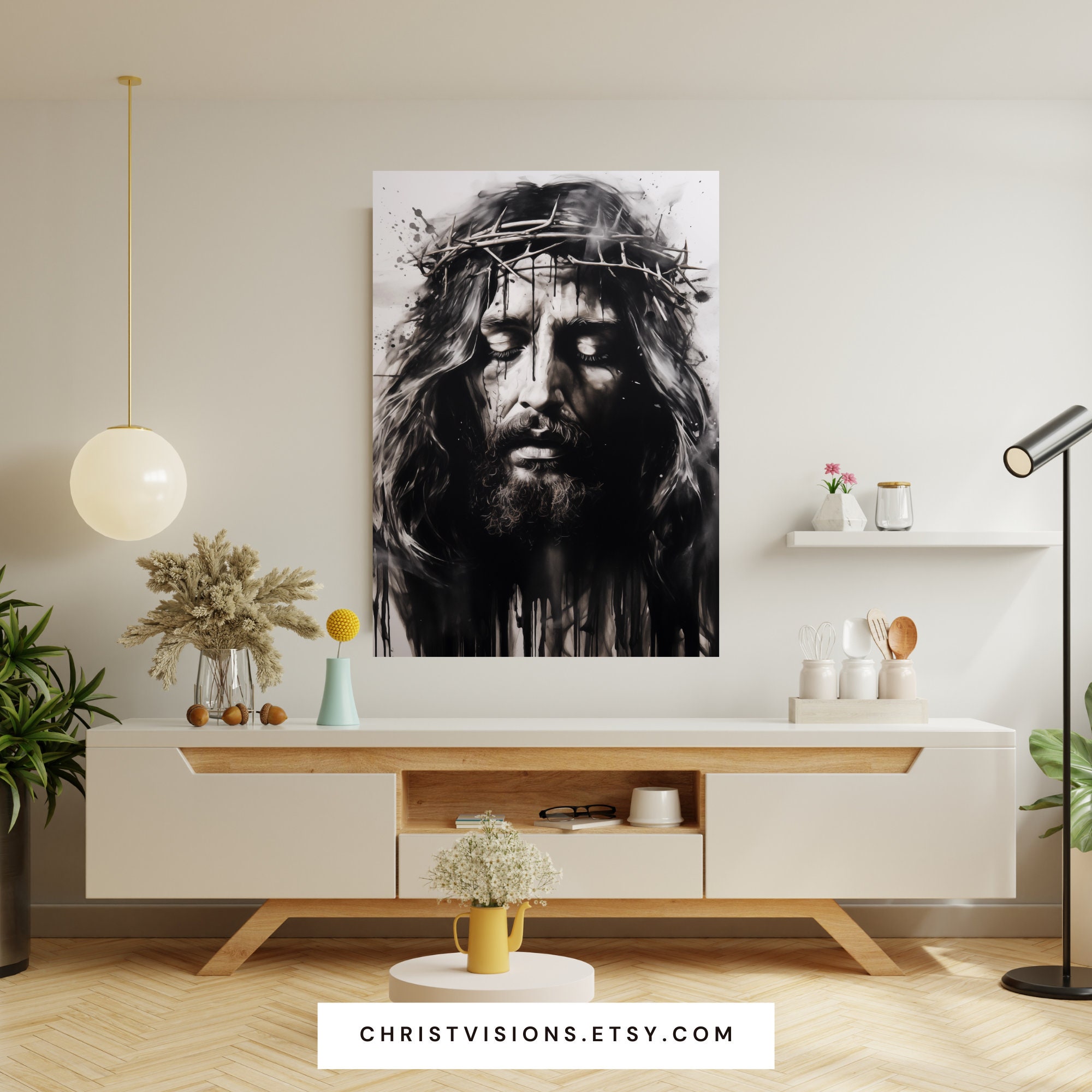 Passion Christi Schwarzweiss Jesus Kunstdruck Christliche Drucke ...