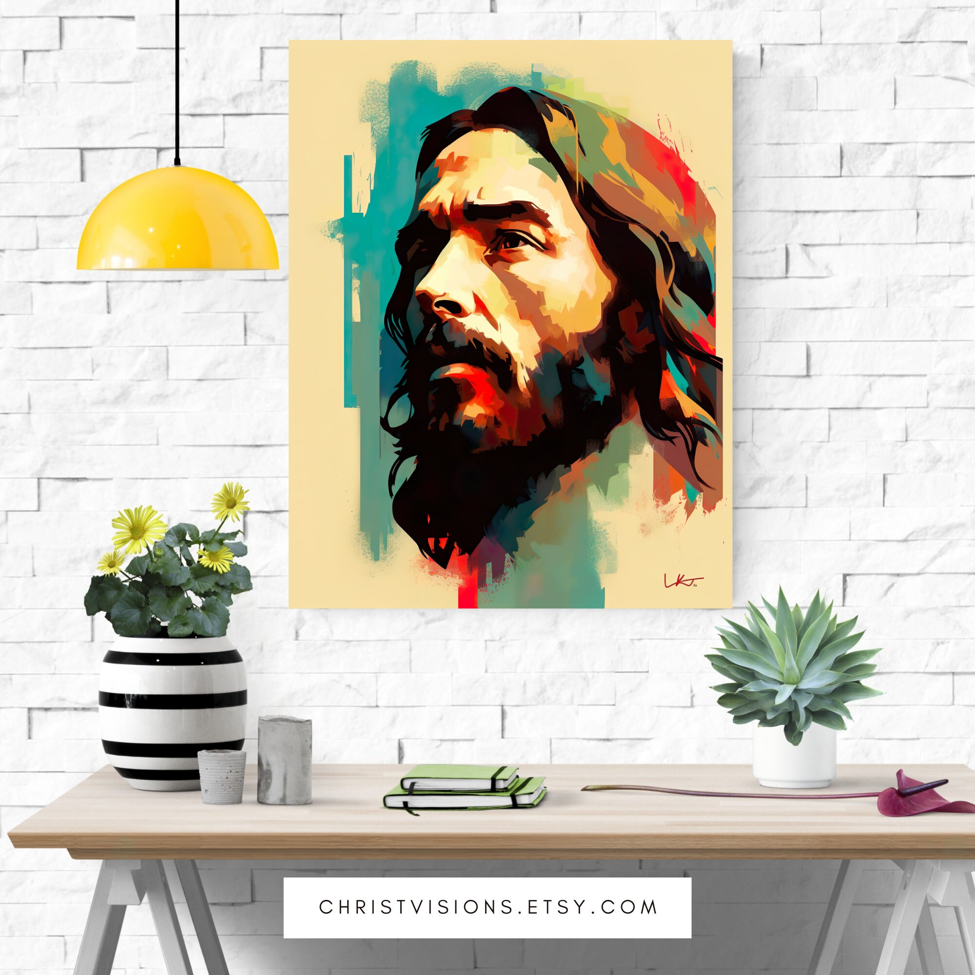 Printable Jesus Midcentury Modern Art | Christian Printables | Jesus ...