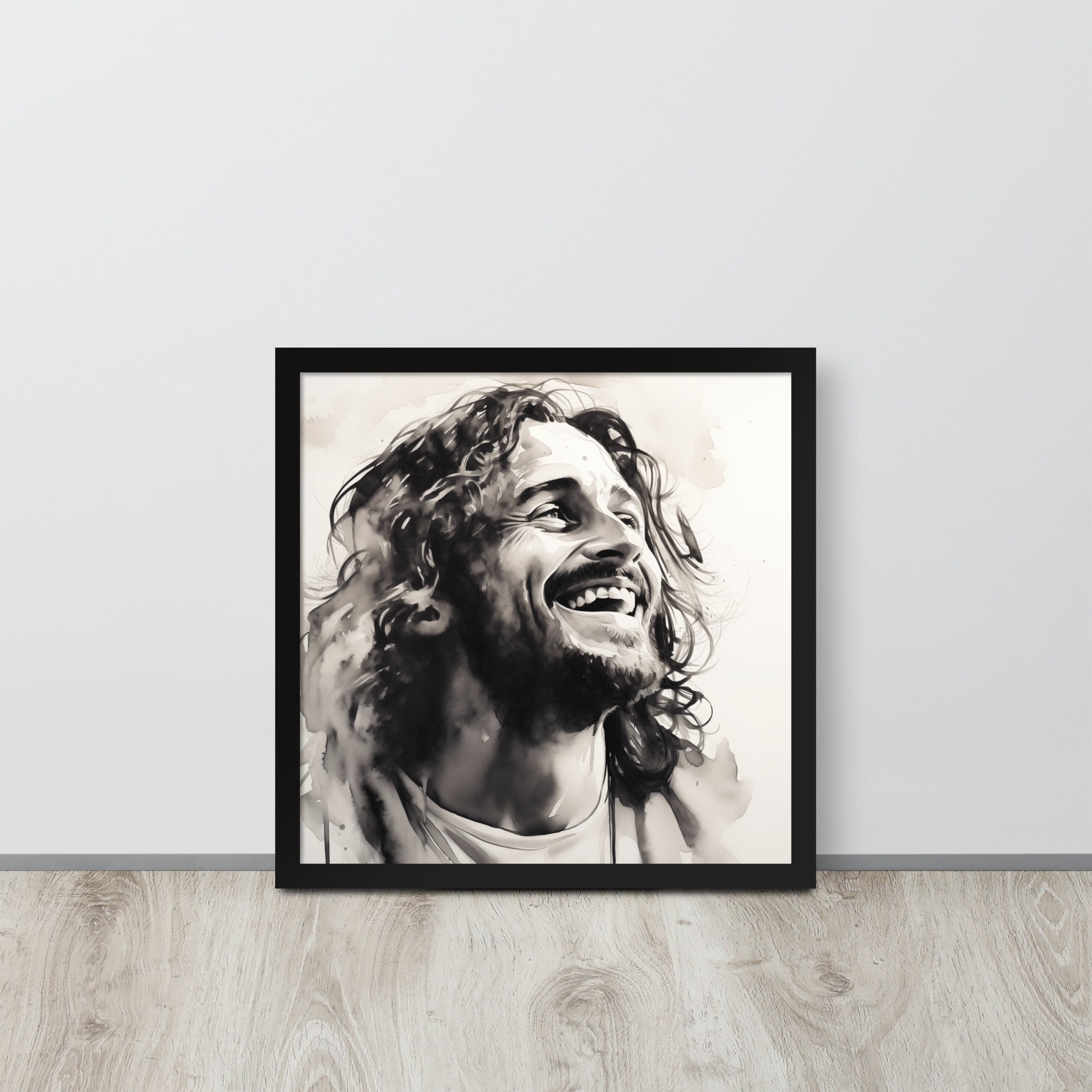 Jesus Christ Laughing Framed Christian Art Print Jesus Art Prints Jesus ...