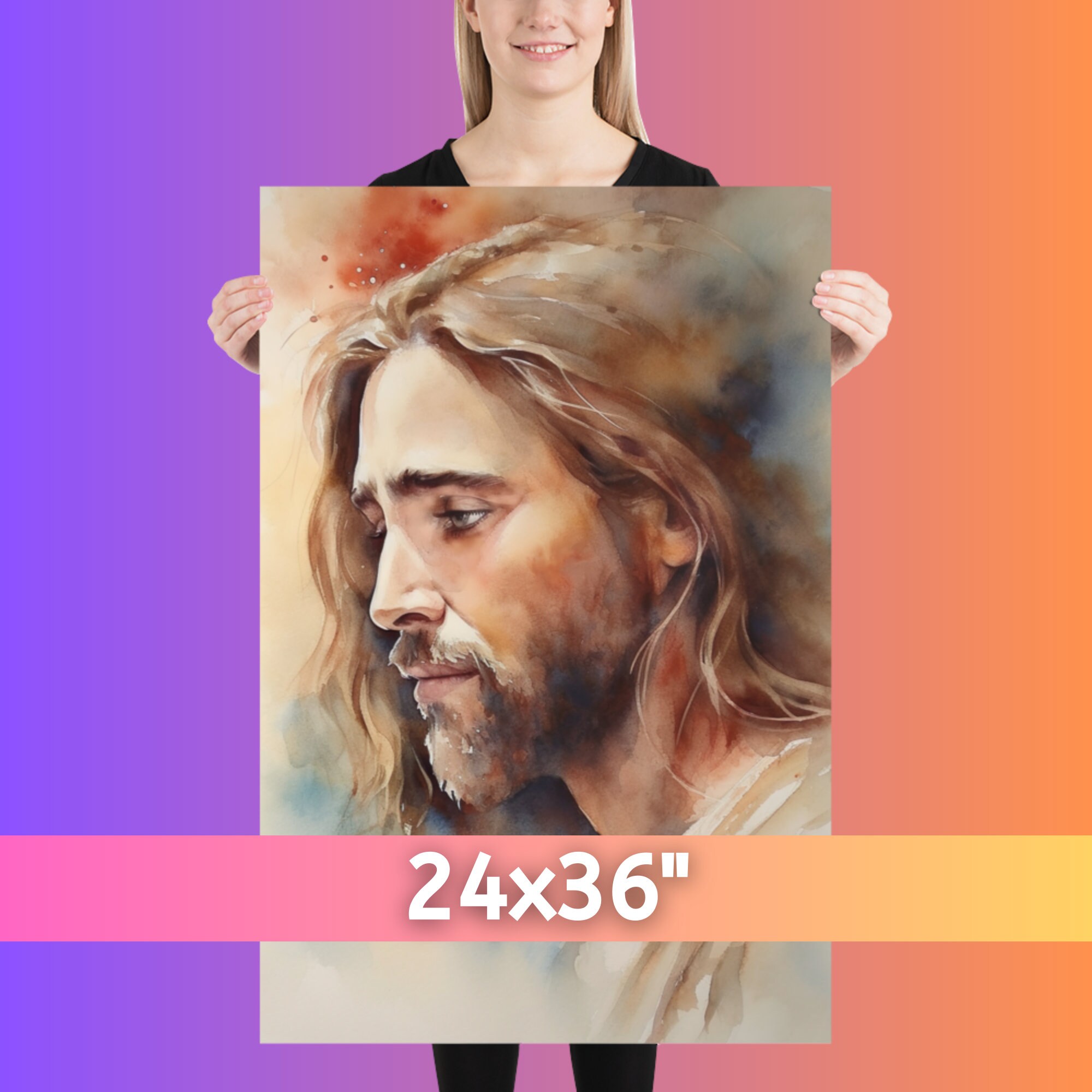 Yeshua Jesus Watercolor Jesus Art Print Jesus Painting Bible Art Jesus ...