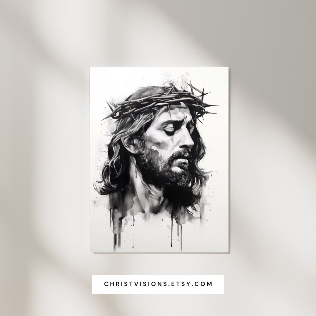 Jesus Christ Portrait - Printable Art | Jesus Picture | Jesus Drawing ...