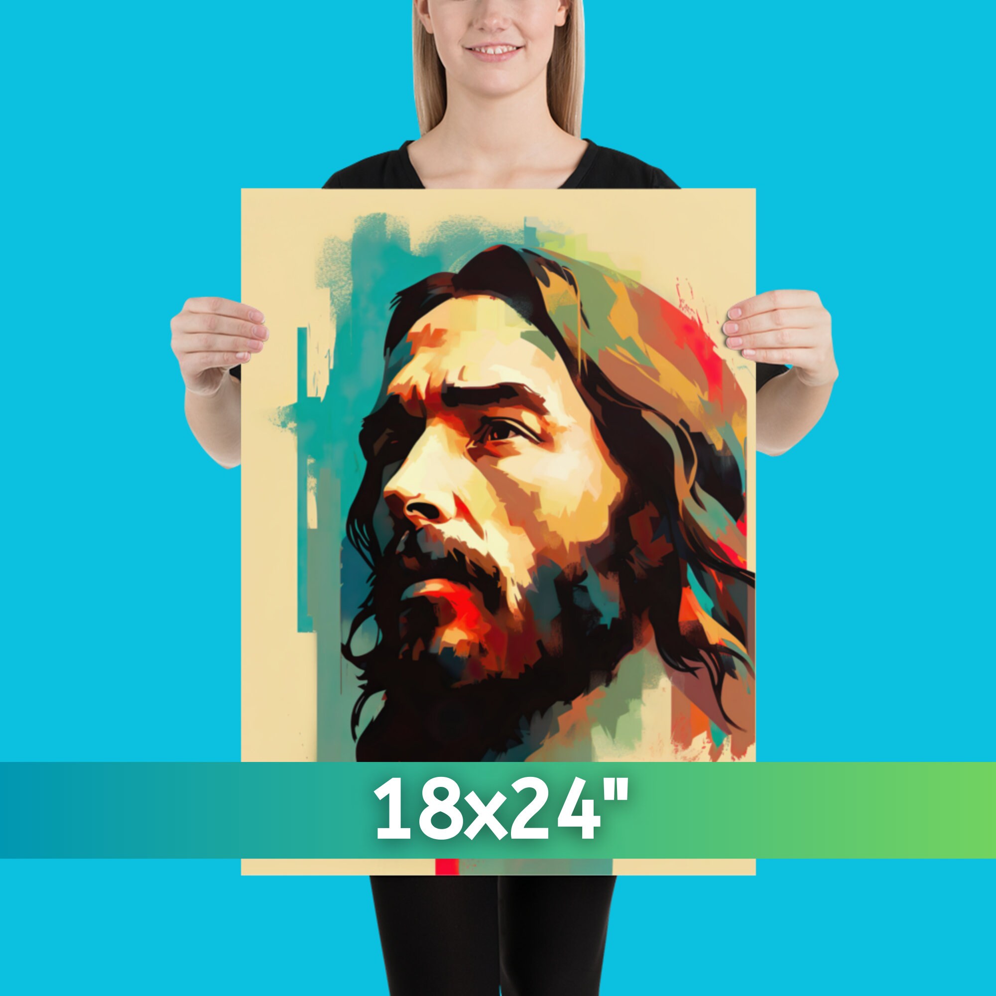 Midcentury Modern Jesus Portrait Jesus Wall Art Jesus Art Print ...
