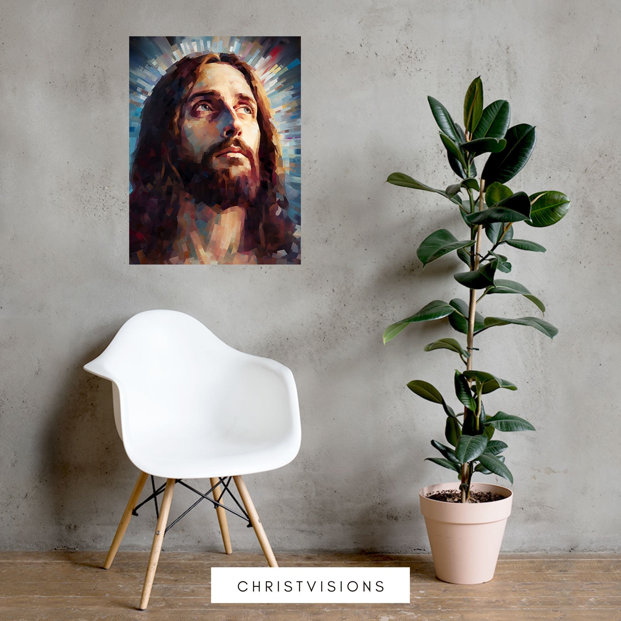Jesus Christ Mosaic Printable Christian Art | Digital Bible Art ...