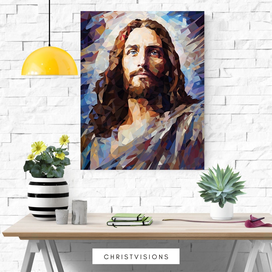 Moderne christliche Mosiak Jesus Gemälde Druck Jesus Christus Druck ...