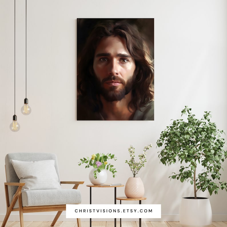 Realistic Portrait of Jesus Christ Christian Art Print Jesus Portrait ...