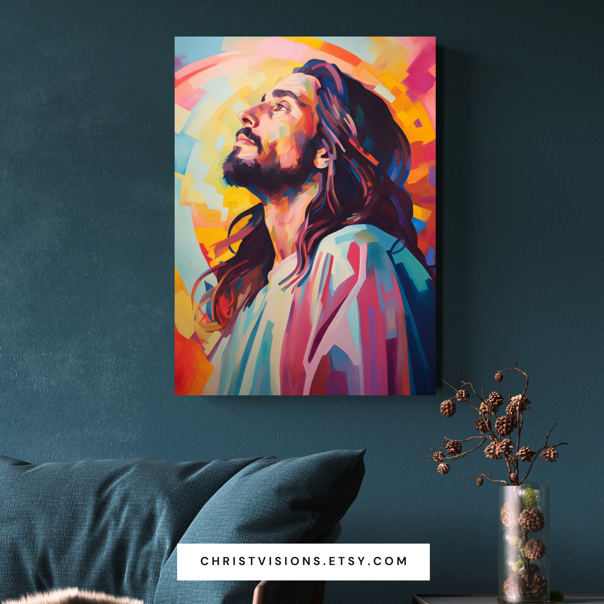 Colorful Modern Christian Art Jesus Print Jesus Art Print Christ Art ...